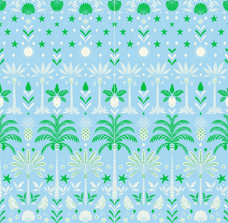 Tropicana Palm Pima Knit Capri Set | Cosmopolitan Shop