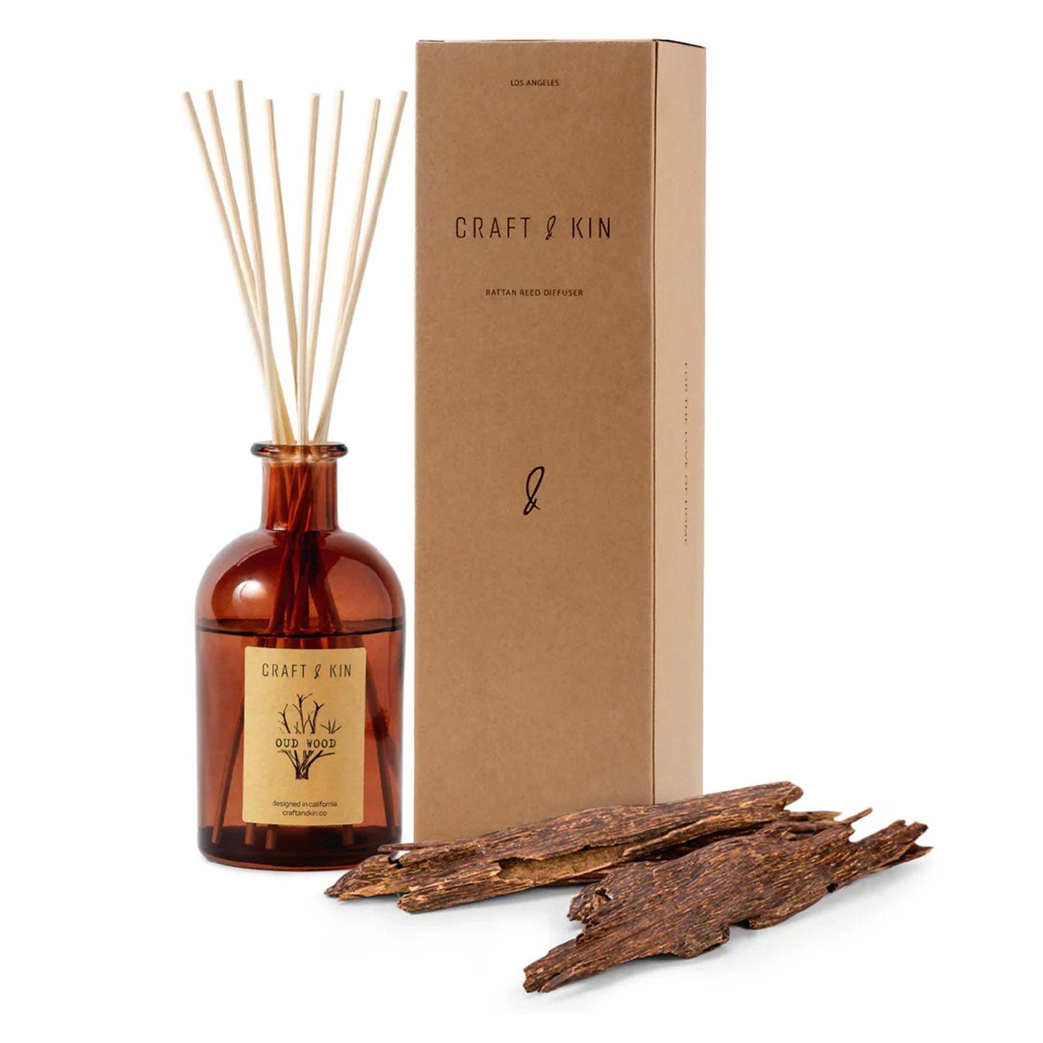 Amber Glass Reed Diffuser Set - Jasmine & Lily | Cosmopolitan Shop