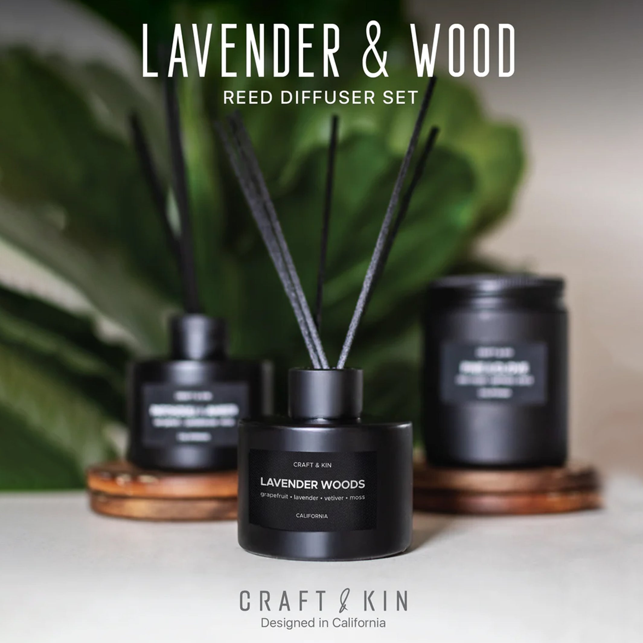 Black Reed Diffuser Set - Patchouli & Amber | Cosmopolitan Shop