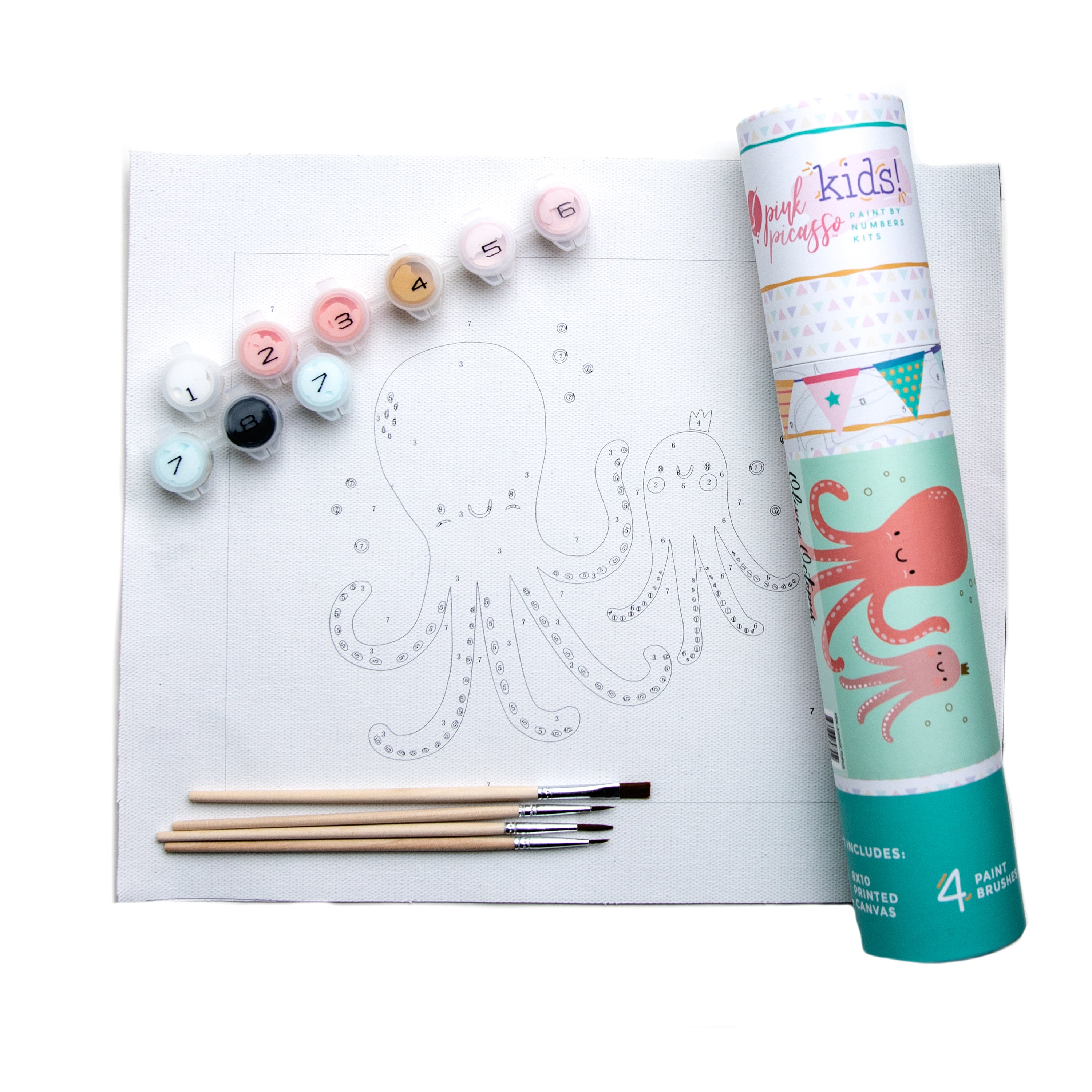Olivia Octopus 8x10 - Paint by Numbers Kit | Cosmopolitan Shop