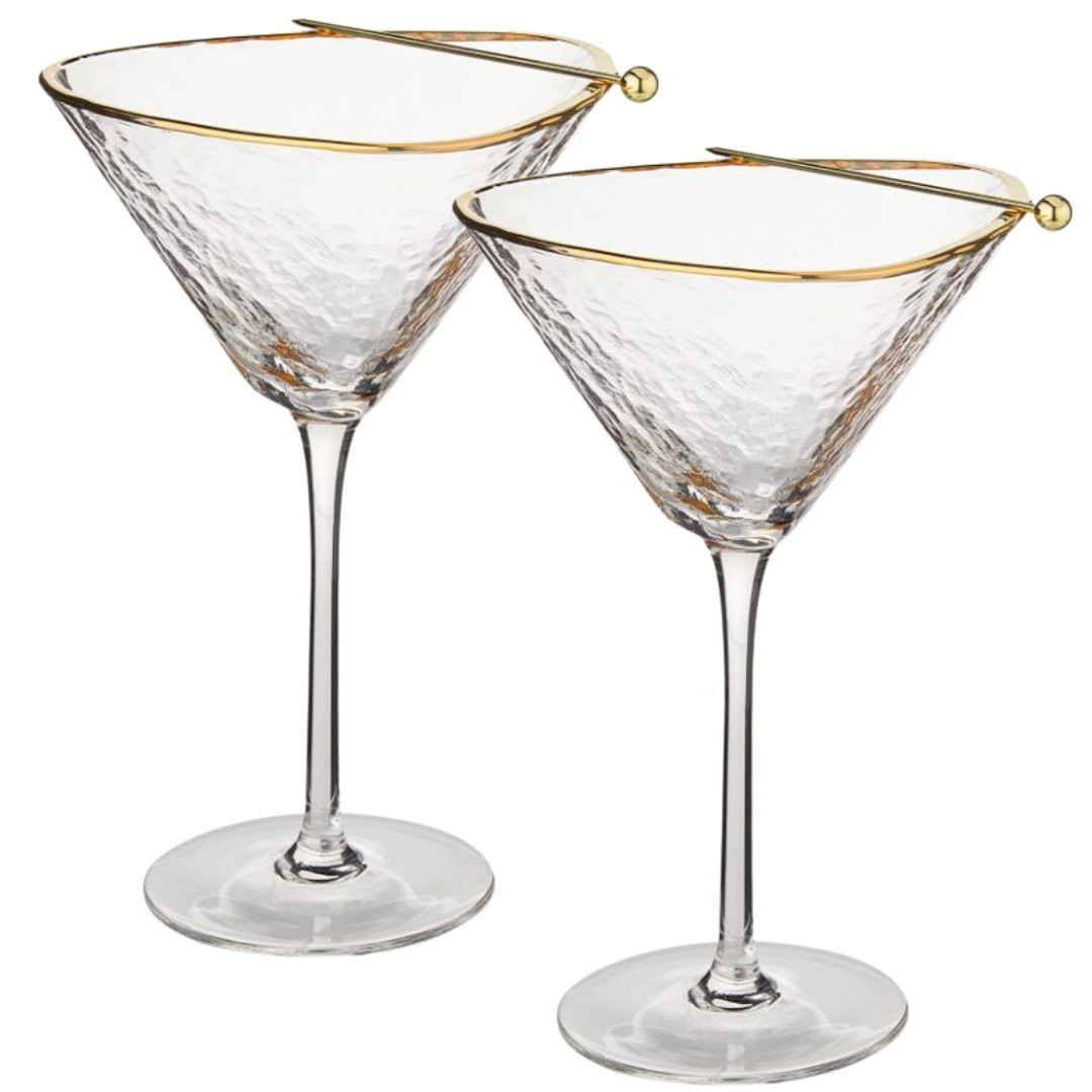 Clear Hammered Cocktail Glasses | Cosmopolitan Shop