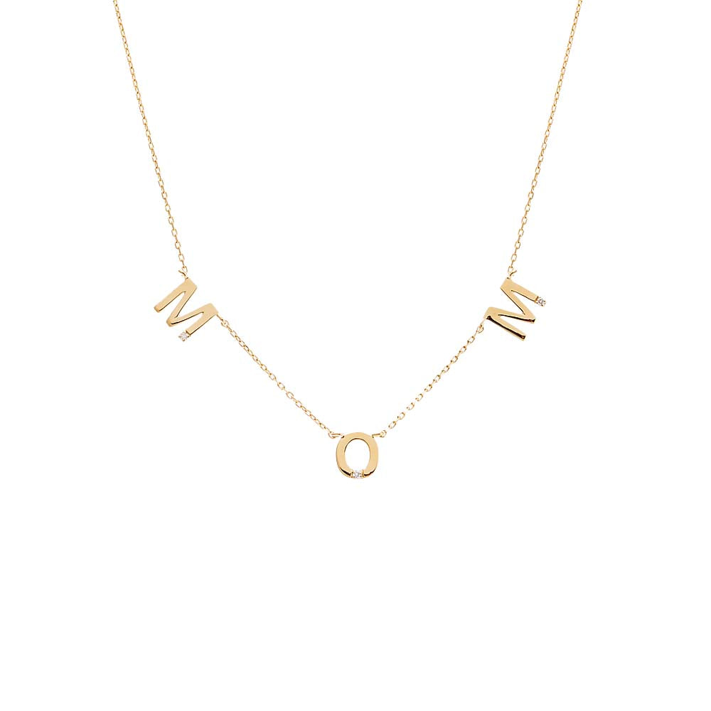 Tiny Diamond Scattered Mom Necklace 14K | Cosmopolitan Shop